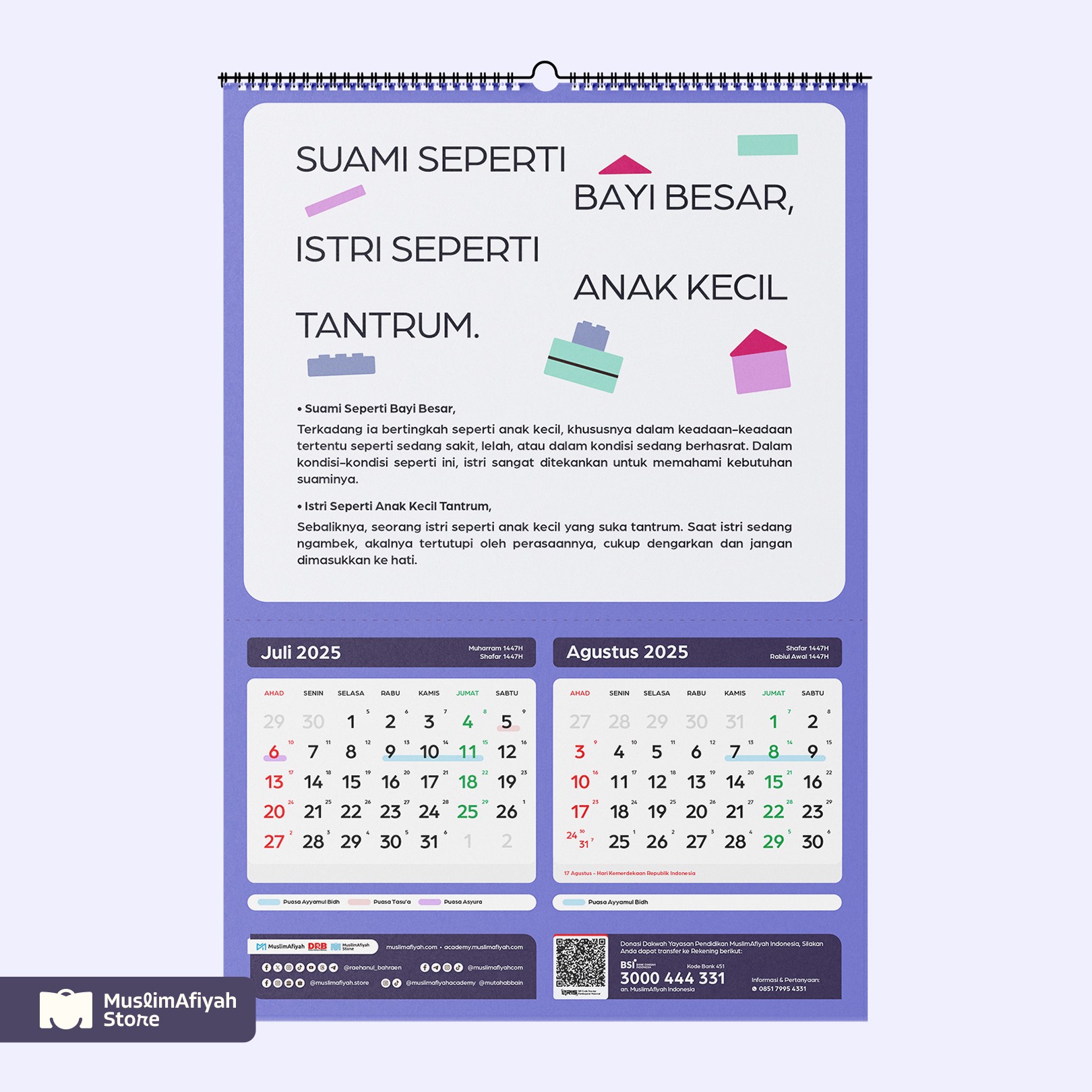 Pre Order Kalender Hijriah 2025 MuslimAfiyah Batch 2 | muslimafiyah